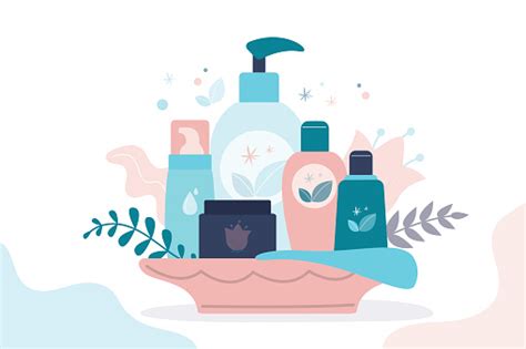 여성을 위한 유기농 화장품 선물 세트 스킨 케어를위한 다양한 병 튜브 및 항아리 여성 화장품 바디 케어용 젤 로션 크림 위생에 대한 스톡 벡터 아트 및 기타 이미지 Istock