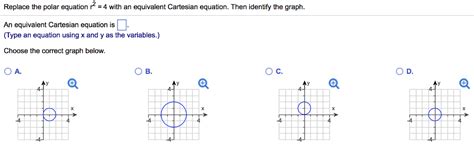 solved replace the polar equation4 with an equivalent