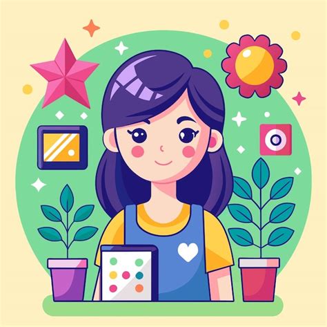 Premium Vector Girl Flat Illustration