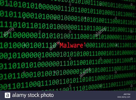 Red Malware And Binary Code Concept Security Malware And Ransomware