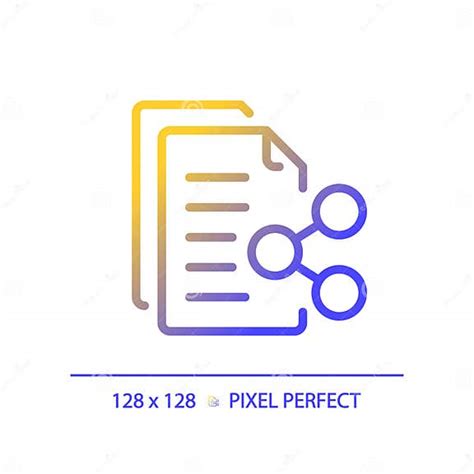 2d Document Sharing Thin Linear Gradient Icon Stock Illustration Illustration Of Office