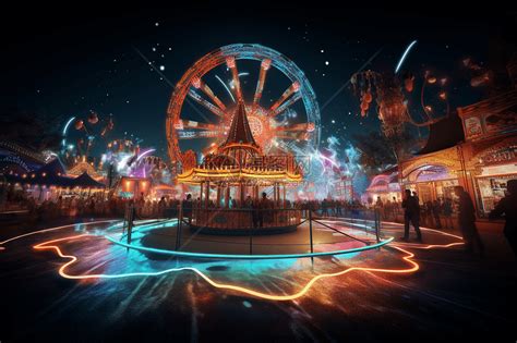 嘉年华游乐场游乐设施图片素材 正版创意图片600110736 摄图网