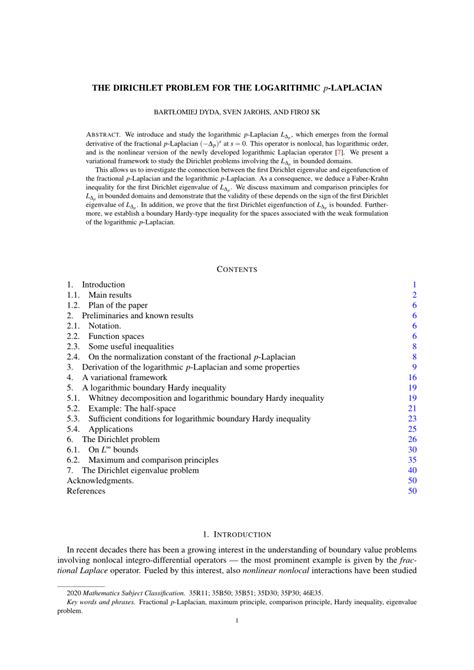 Pdf The Dirichlet Problem For The Logarithmic P Laplacian