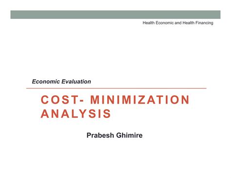 Cost Minimization Analysis Example At Charles Bolden Blog