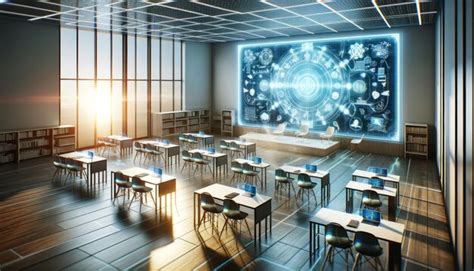 Premium Photo Advanced Classroom With Holographic Board