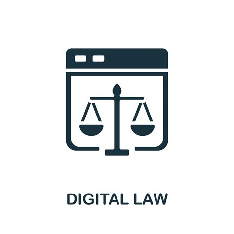 Digital Law Icon Simple Line Element Digital Law Symbol For Templates