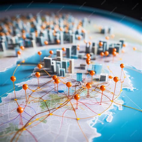 Premium Vector Abstract 3d Render Of Global Network With World Map