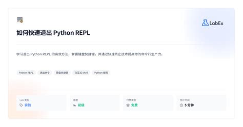 如何快速退出 Python Repl Labex