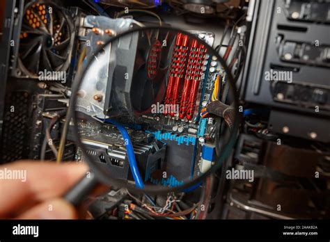 Computer Repair Concept Diagnostics Of Components Of An Old Computer