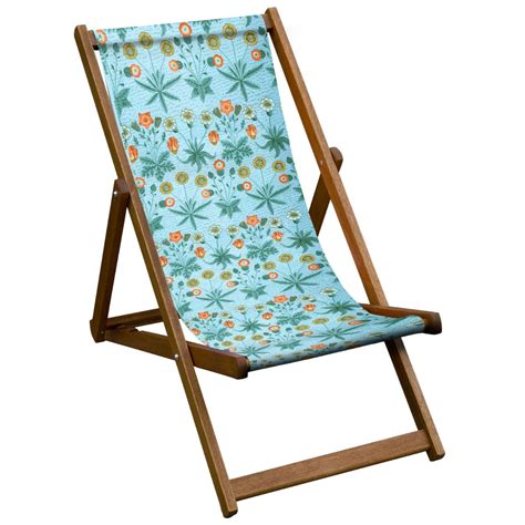 Vintage Inspired Wooden Deckchair With William Morris Daisy Design