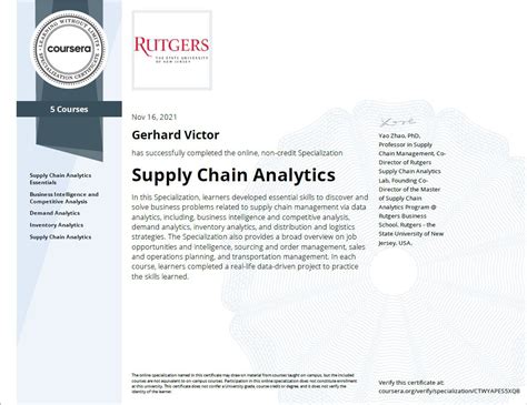 Gerhard Victor On Linkedin Supplychain Data Supplychainanalytics Dataanalysis Certification