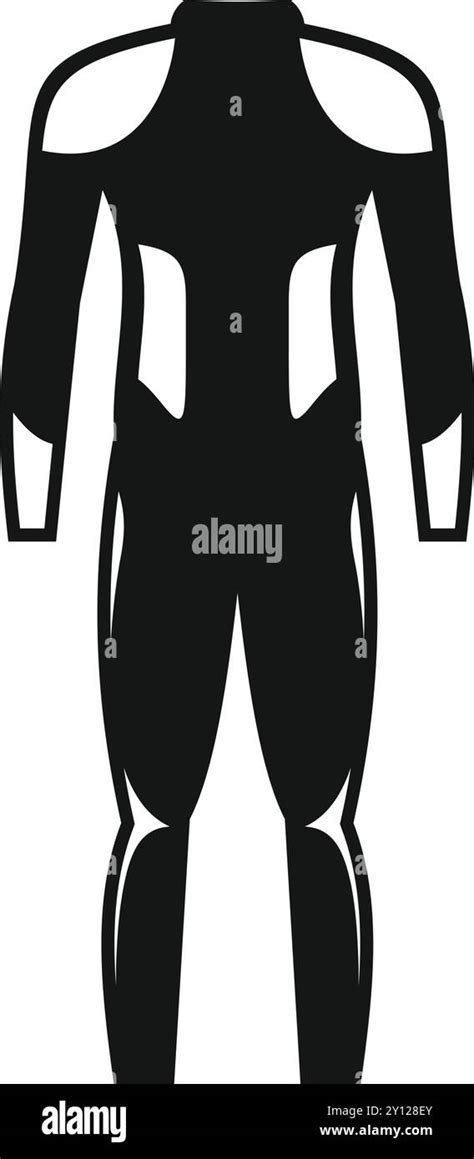 Simple Black Wetsuit Icon Representing Watersport Safety Gear For Surfing Scuba Diving Or