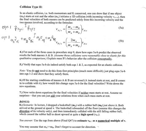 Solved Collision Type I Ava2 1 Derive Eqn 4 Given In