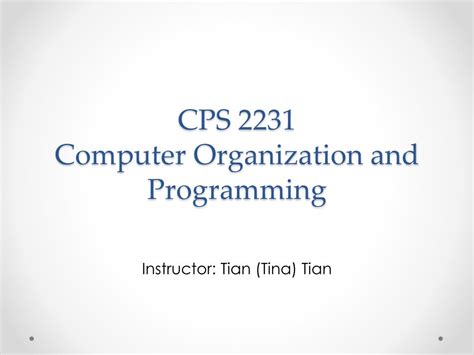 ppt cps 2231 computer organization and programming powerpoint