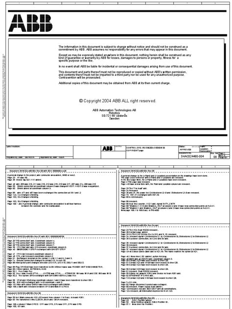 Irc5 Controller Circuit Diagram M2004 Design 06 3hac024480 004 Rev08 Pdf Pdf Electrical