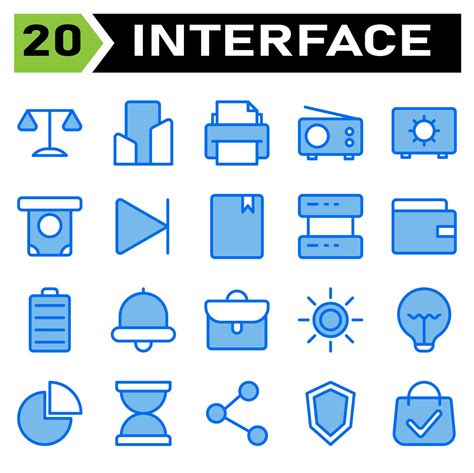 User Interface Icon Set Include Legal Law Justice Court Crime Office Building Apartment