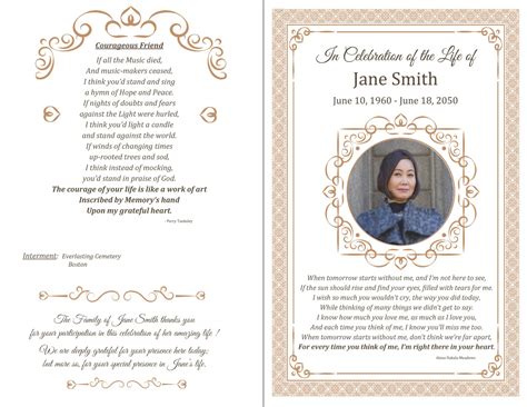 Funeral Program Cover Designs Personalized Mass Booklets