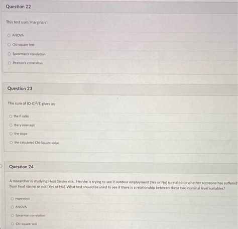 Solved This Test Uses Marginals ANOVA Chi Square Test Chegg