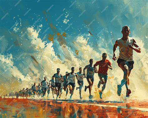 Premium Photo Outdoor Sports Competition With Athletes In Action