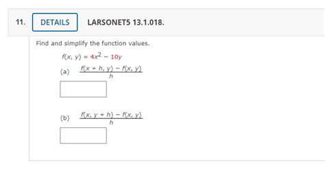 Solved Larsonet5 131018 Find And Simplify The Function