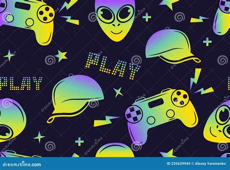 Gamepad Pattern Seamless Texture With Console Videogame Controllers