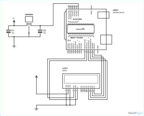 Circuit Diagram For Magnetic Field Measurement Using Arduino Arduino Magnetic Field Arduino