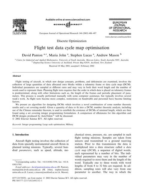 Pdf Flight Test Data Cycle Map Optimisation Dokumentips
