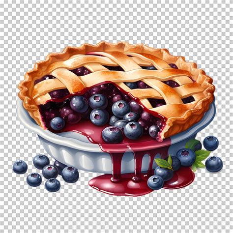 투명한 배경에 고립된 맛있는 블루베리 케이크 프리미엄 Psd 파일