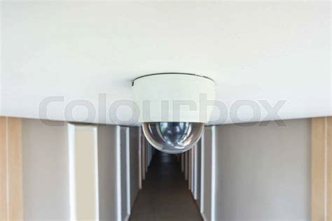 Close Up Cctv System Installed On The Ceiling In The Hotel C Colourbox