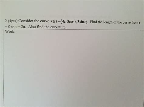 Solved Pts Find The Point On The Curve R T R T T Chegg