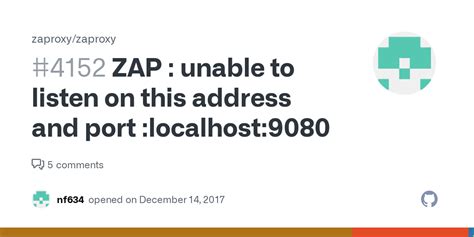 Zap Unable To Listen On This Address And Port Localhost9080 · Issue 4152 · Zaproxyzaproxy