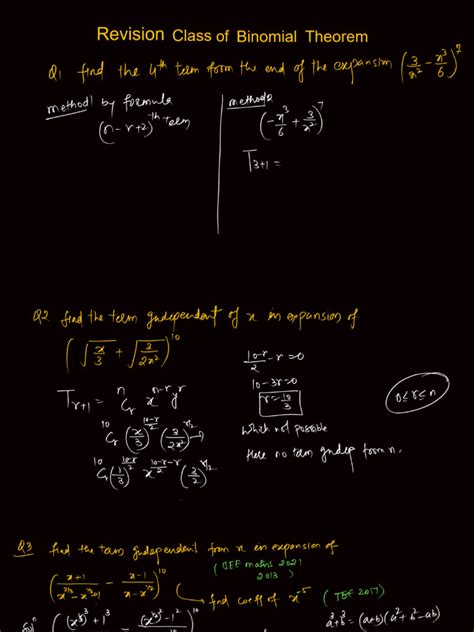 Binomial Revision Class Pdf