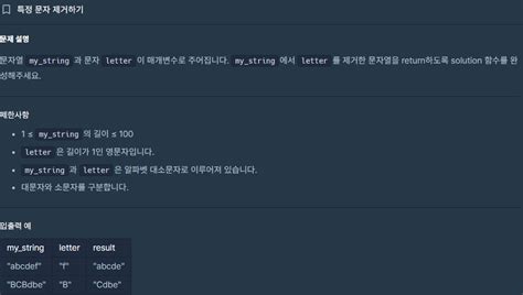 프로그래머스 특정 문자 제거하기