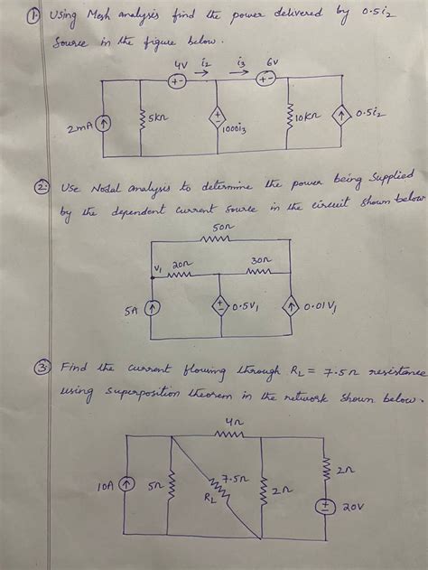 1 using mesh analysis find the power delivered by 0 5i2 soure in the