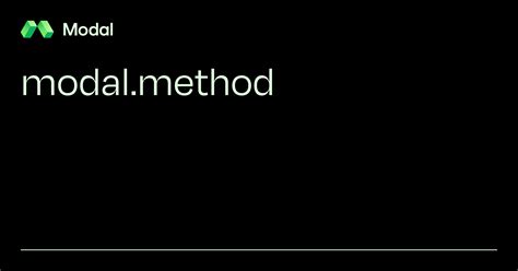 Modalmethod Modal Docs