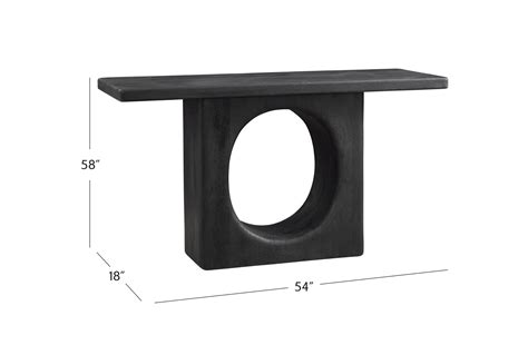 Compass Console Table Sandblasted Mango Wood Black Transitional
