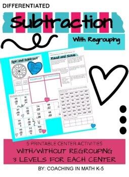 Differentiated Multi Digit Subtraction With Without Regrouping TPT