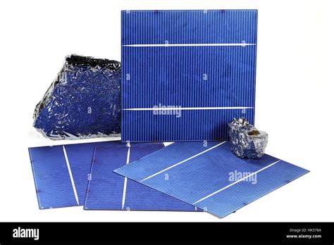 Solar Cells With Polycrystalline Silicon Isolated On White Background