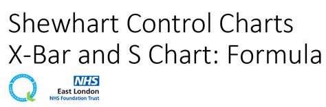 SPC Formula Sheets Quality Improvement East London NHS Foundation Trust Quality