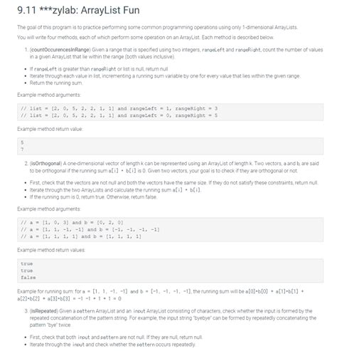 Solved Zylab ArrayList Fun The Goal Of This Program Chegg Com