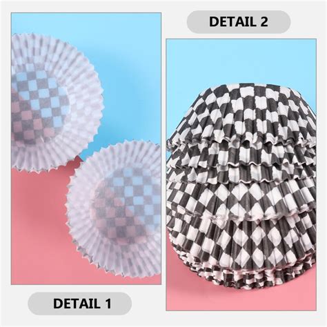 100pcs Black And White Checker Baking Cups Muffin Liners