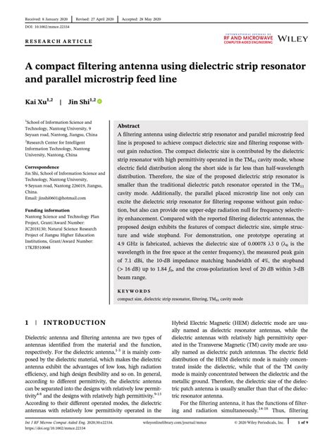 A Compact Filtering Antenna Using Dielectric Strip Resonator And