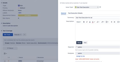 XRAY When Creating A Test Execution From A Requirement The Assignee User Picker Throws An