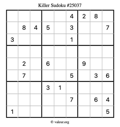 Killer Sudoku Puzzle 25037