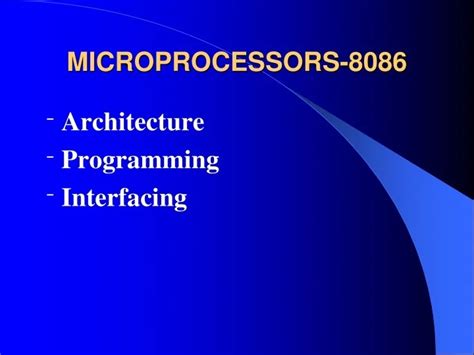 Ppt Microprocessors 8086 Powerpoint Presentation Free Download Id