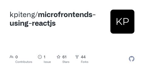 GitHub Kpiteng Microfrontends Using Reactjs