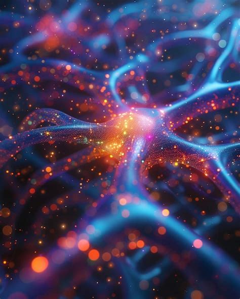 A 3d Light Show Scene Symbolizing The Unique Neural Connections In The Autistic Brain Premium