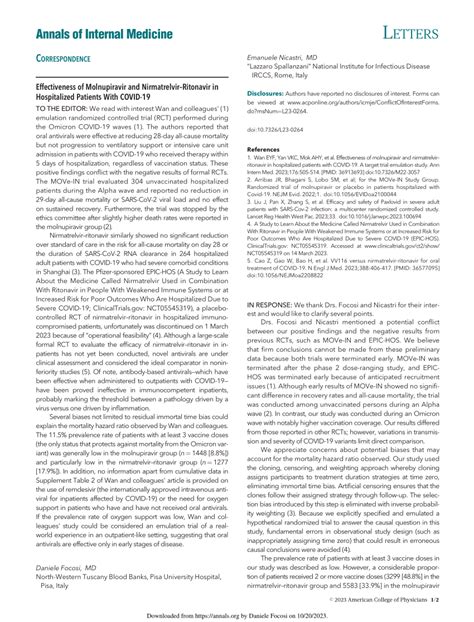 Pdf Effectiveness Of Molnupiravir And Nirmatrelvirritonavir In Hospitalized Patients With