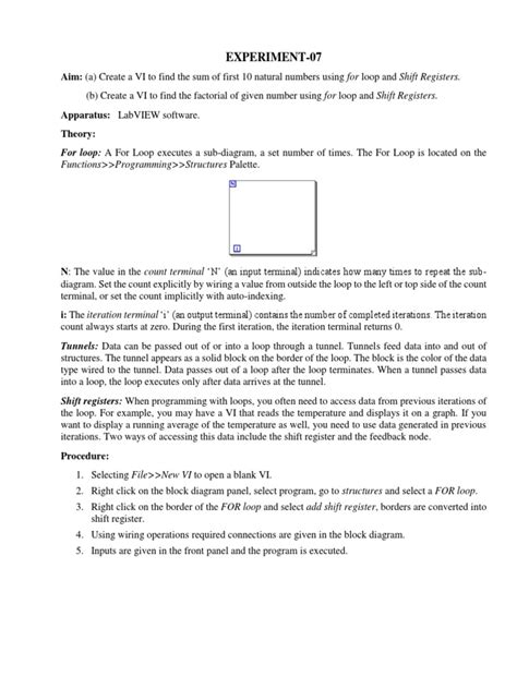 Experiment 07 B Create A Vi To Find The Factorial Of Given Number