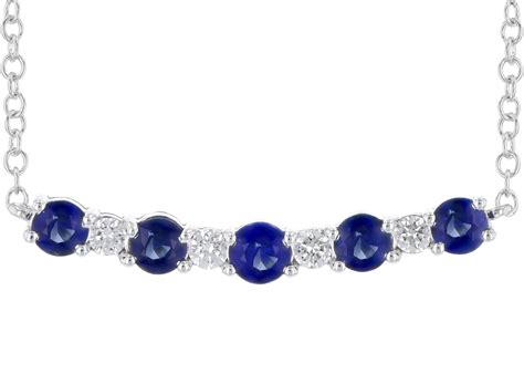 14k White Gold Sapphire And Diamond Necklace Mark Diamonds